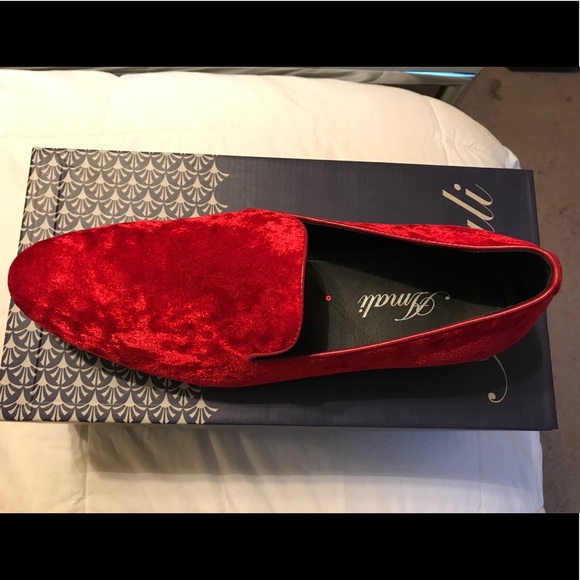 Amali | Shoes | Amali Red Velvet Loafers | Poshmark